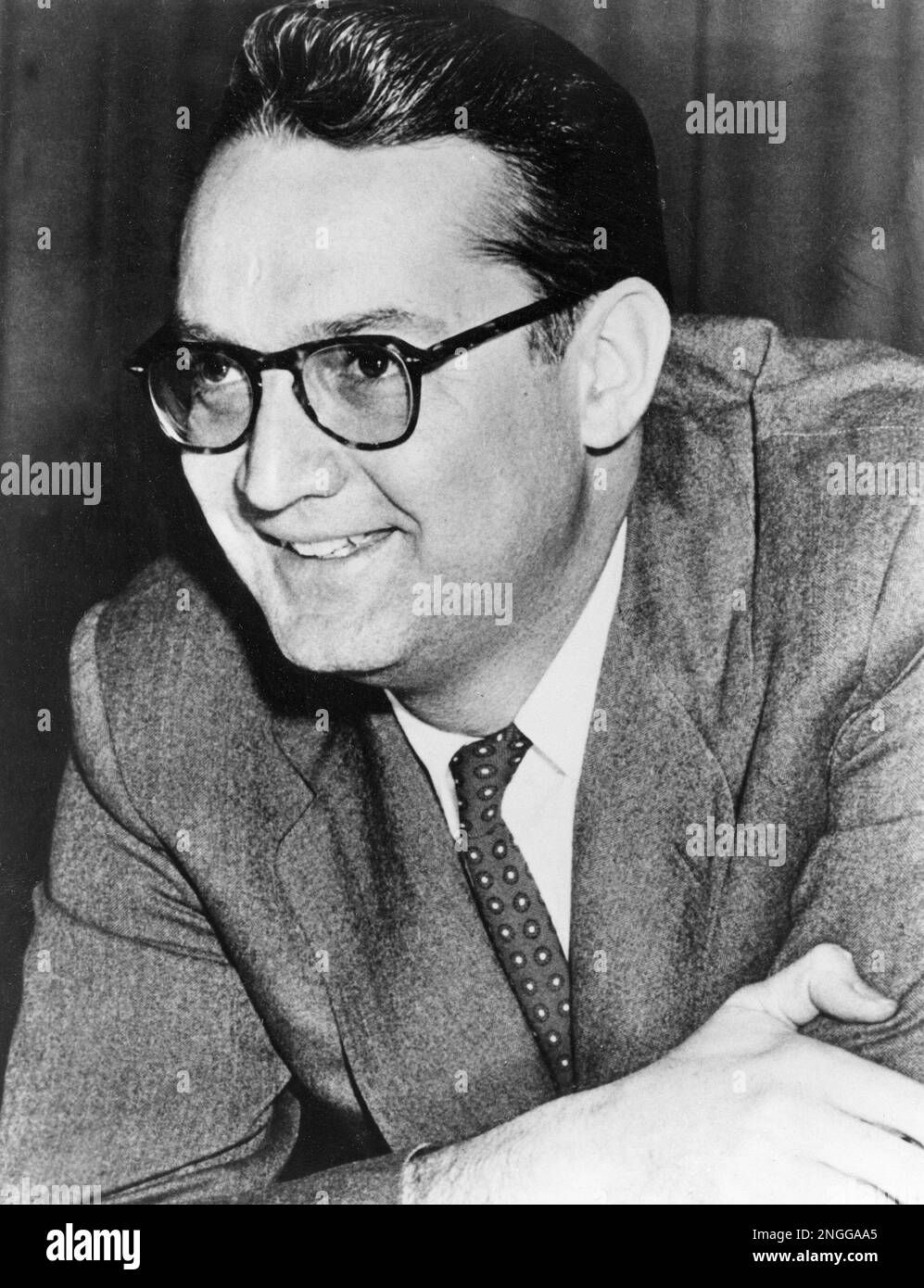 Comedian Steve Allen, emcee of NBC-TV's "Tonight Show," is shown in ...