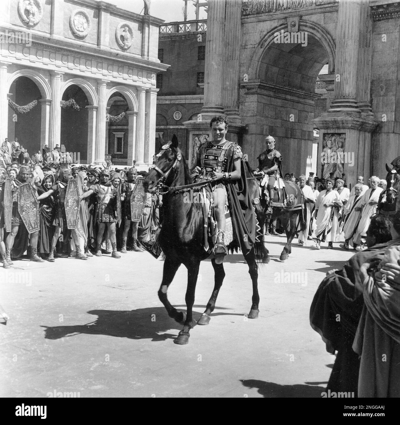British actor Richard Burton is shown in the role of Marc Antony on ...