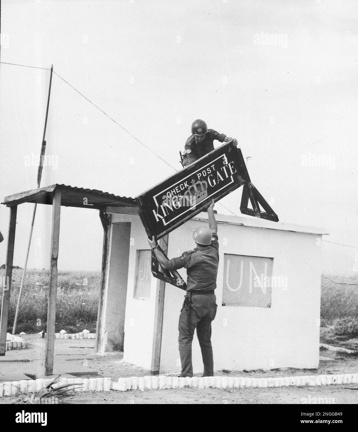 Two UNEF soldiers, members of the United Nations Emergency Force in the ...