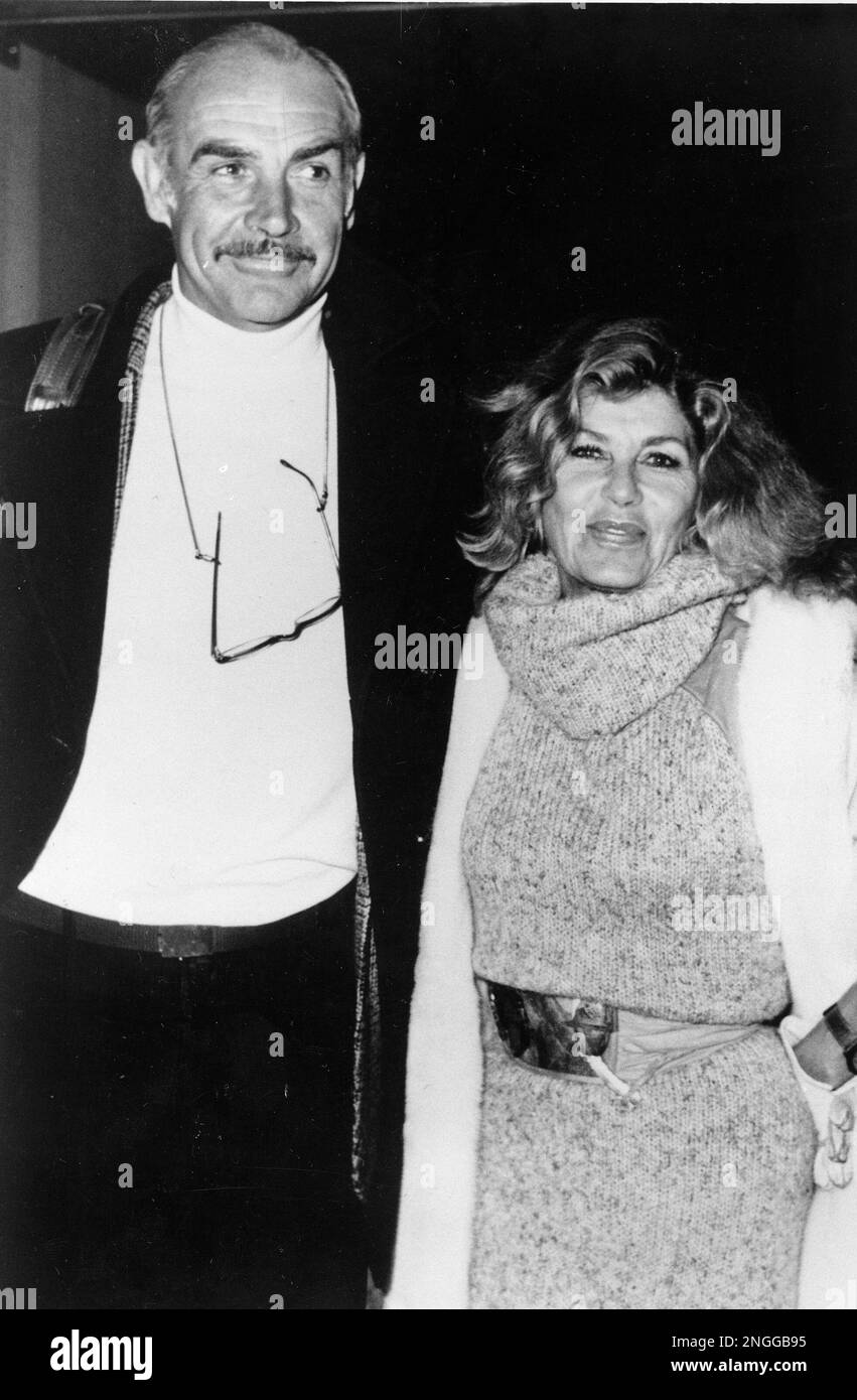 Sean Connery and his wife, Micheline, arrive at Heathrow Airport in ...