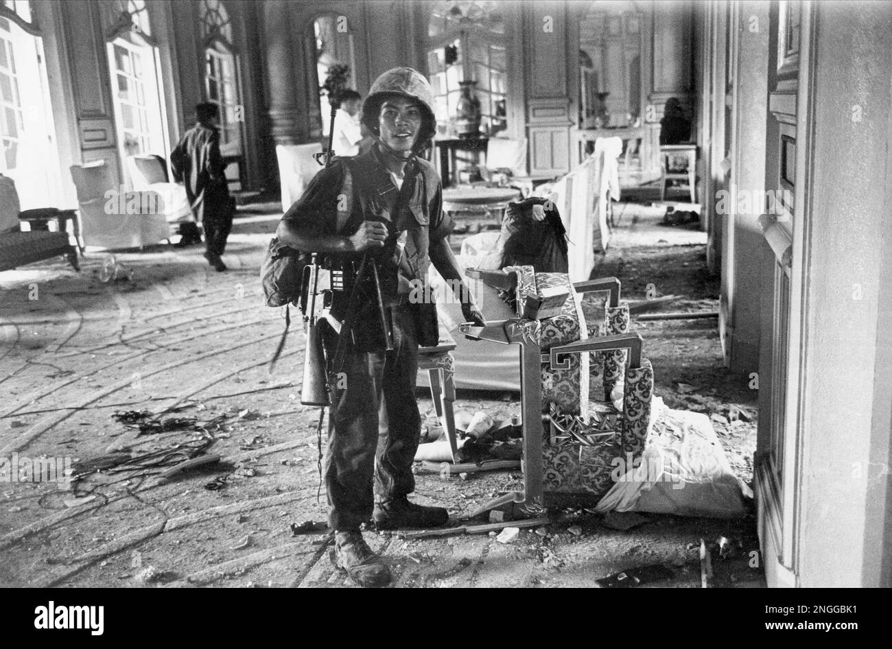 A member of South Vietnam's rebel military forces is shown inside in ...