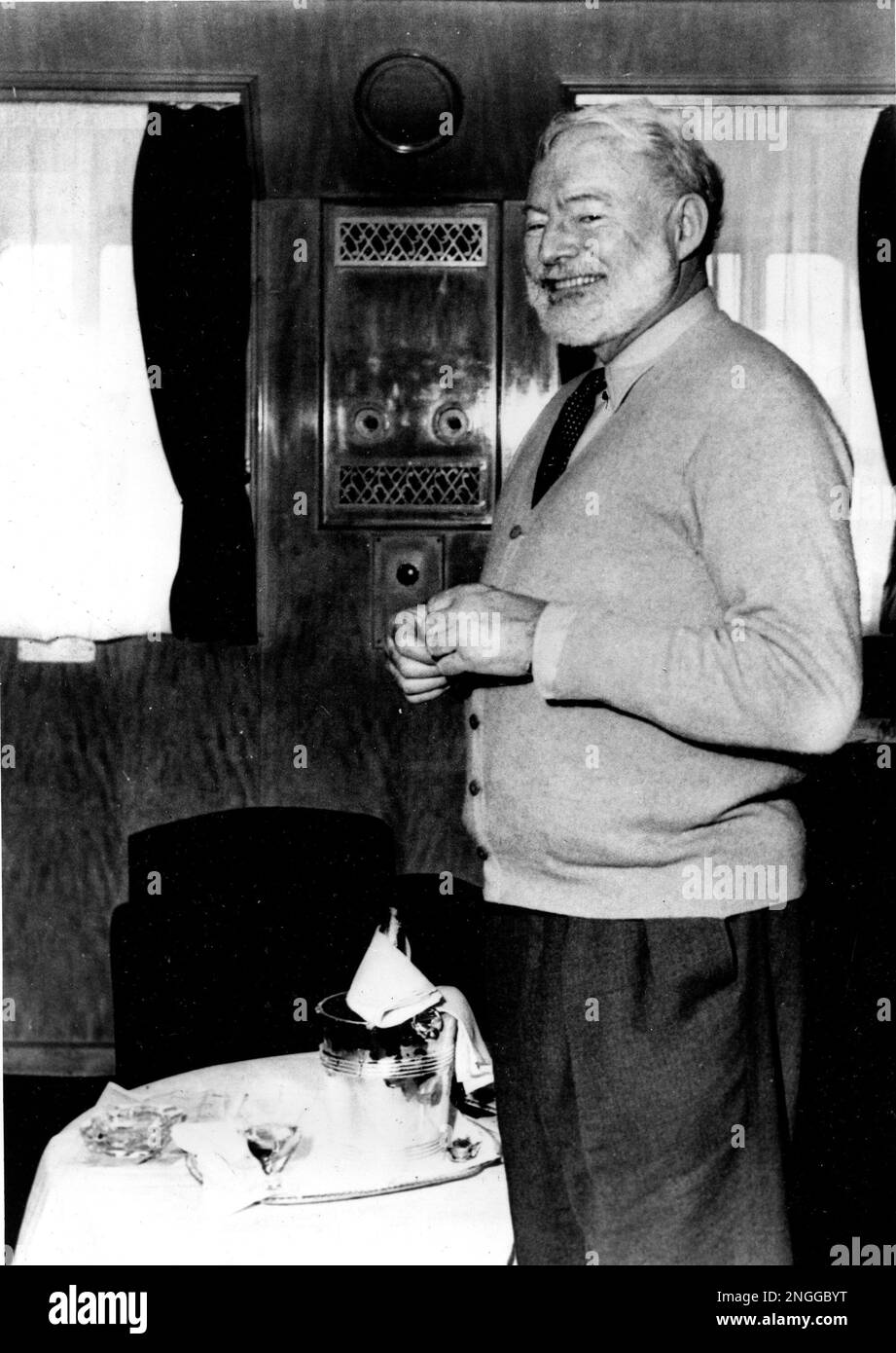 Ernest Hemingway is shown at his home after learning he has been ...
