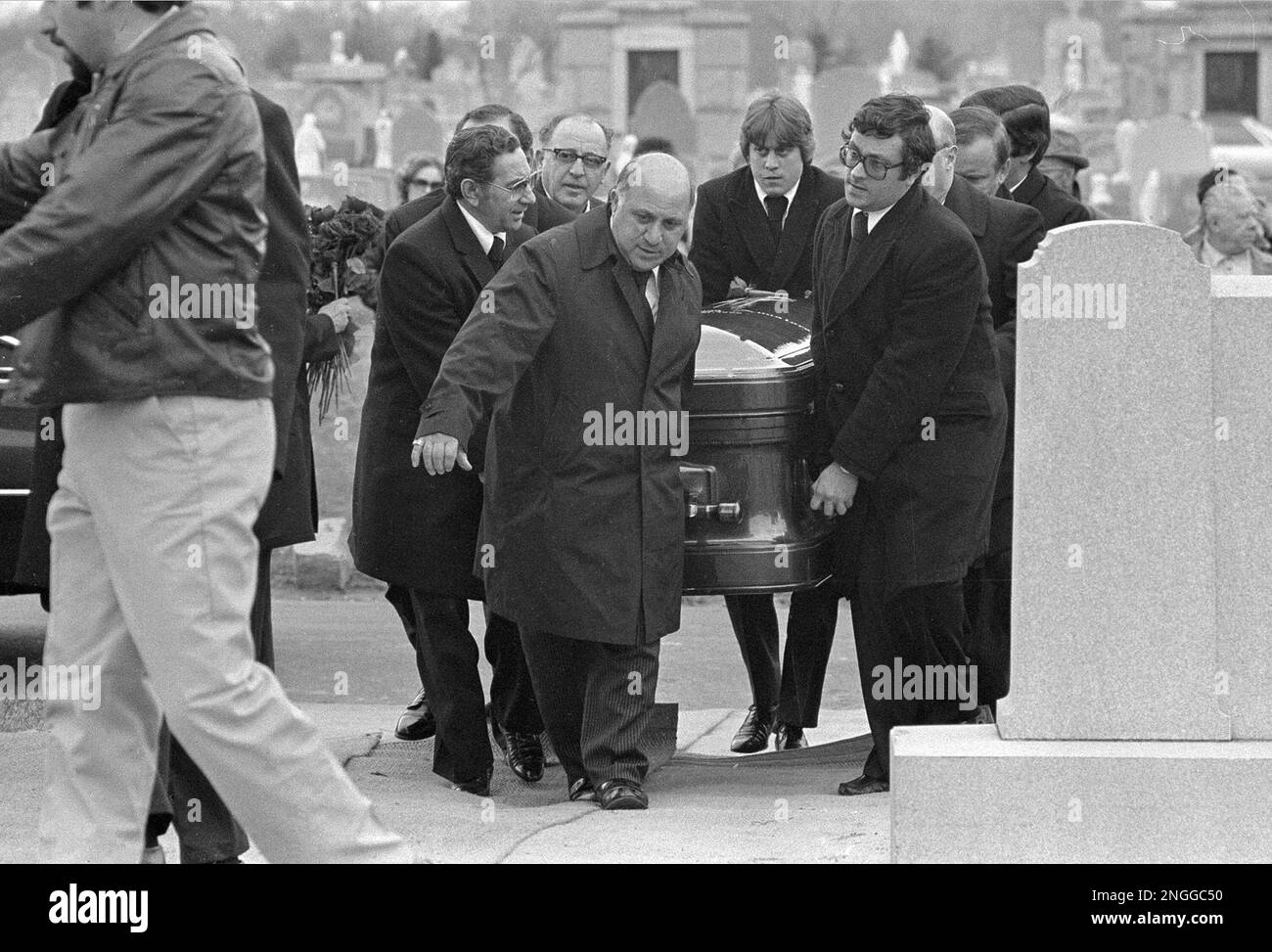 The casket of reputed organized crime boss Angelo Bruno is carried by ...