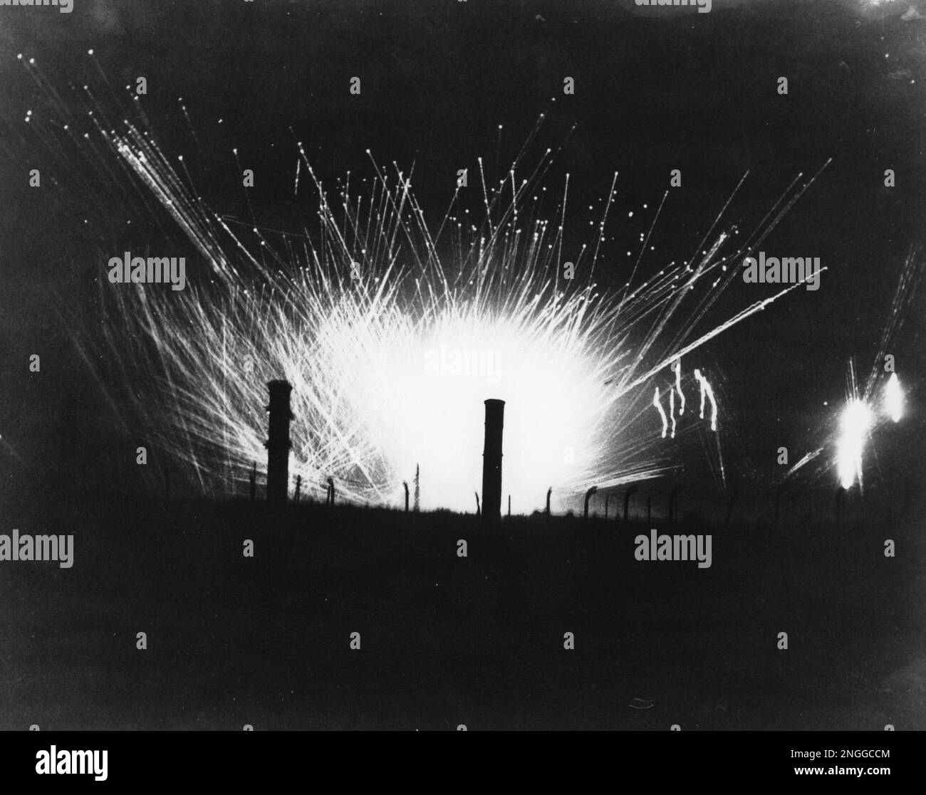 Heavy Flak fire lights up the night sky over Naples, on December 3 ...