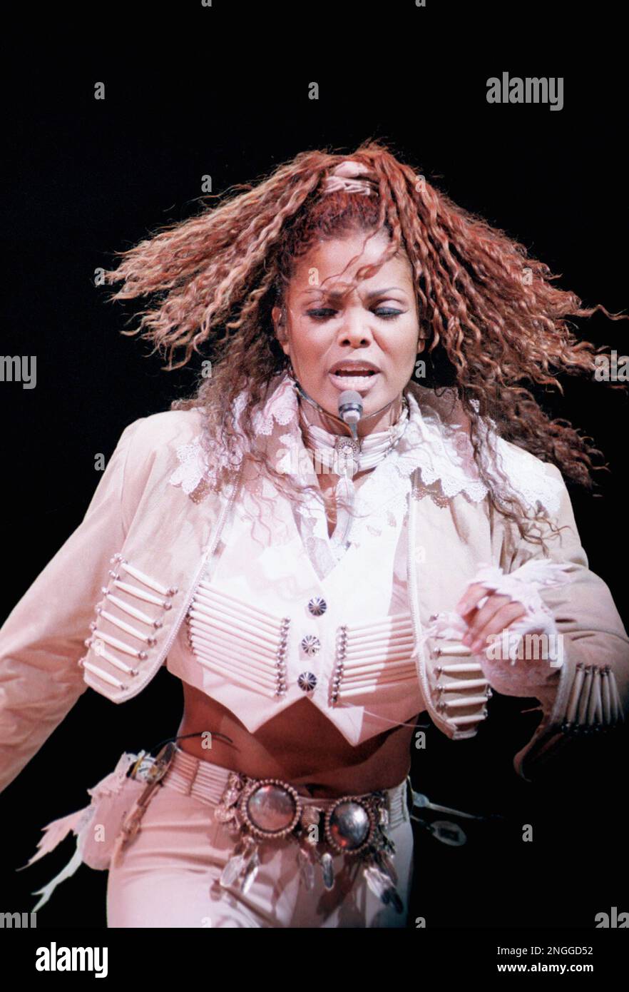 Janet Jackson performs her song "If" during one of her sold-out ...