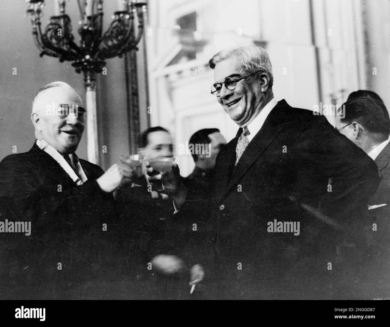 Cuba's dictator and President Gerardo Machado y Morales, right, toasts ...
