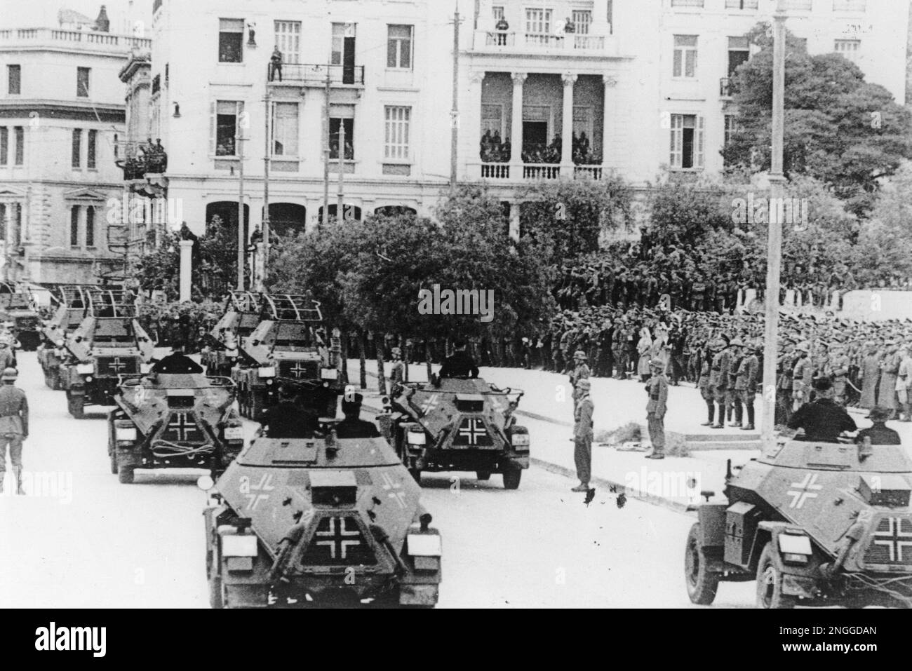 After Greece surrendered to the invading Nazi troops, armored military ...