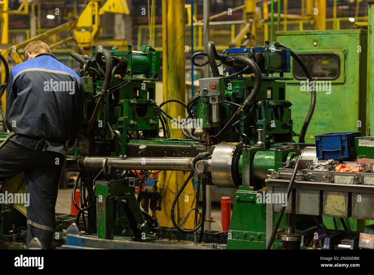 Workplace of an employee of a plant for the production of cardan shafts ...