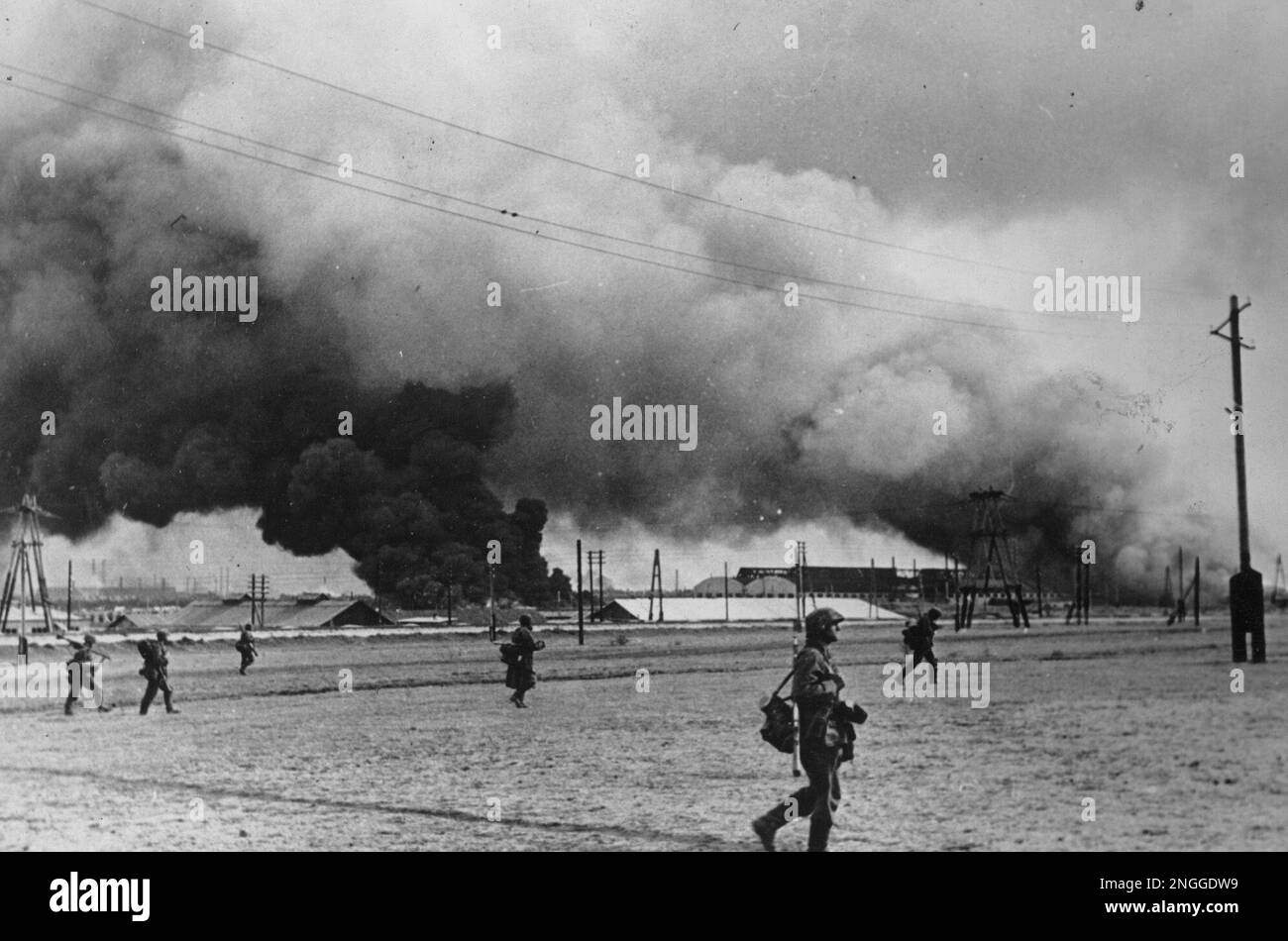 Nazi German SS soldiers are seen as they move into the city of Taganrog ...