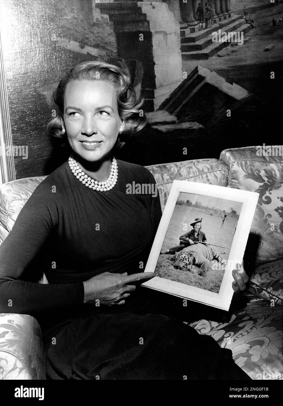 Mrs. Ann Woodward, New York socialite and owner of the great race horse ...