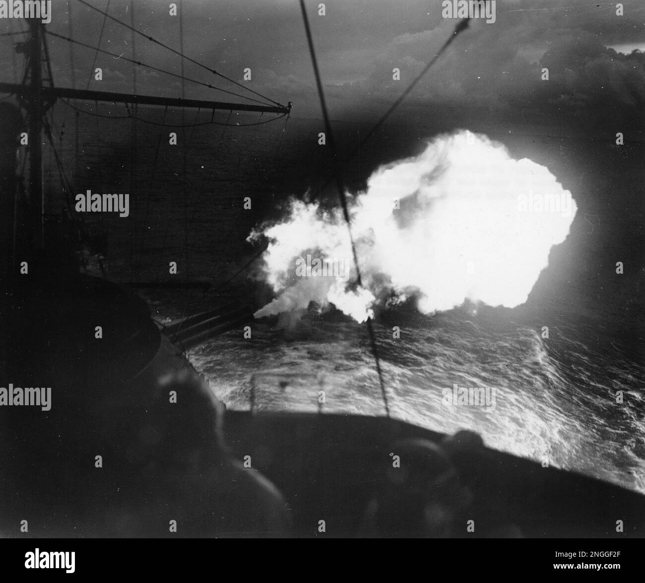 As U.S. Navy landing operations begin on June 14, 1944, heavy fire from ...