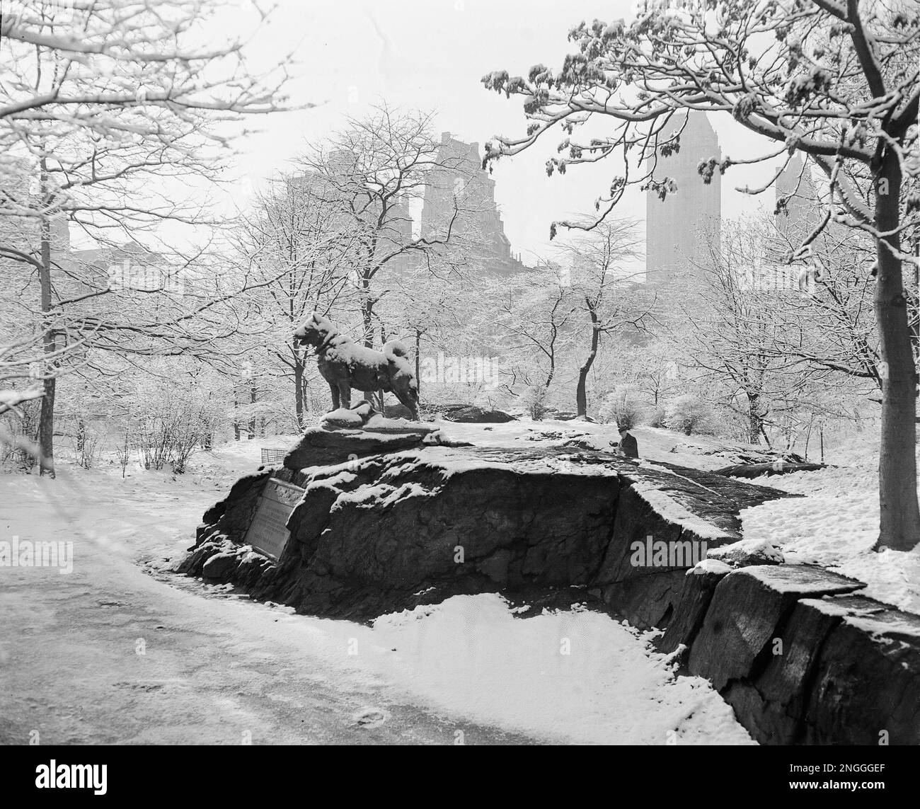 The statue erected to "Balto" and other heroic sled dogs who carried ...