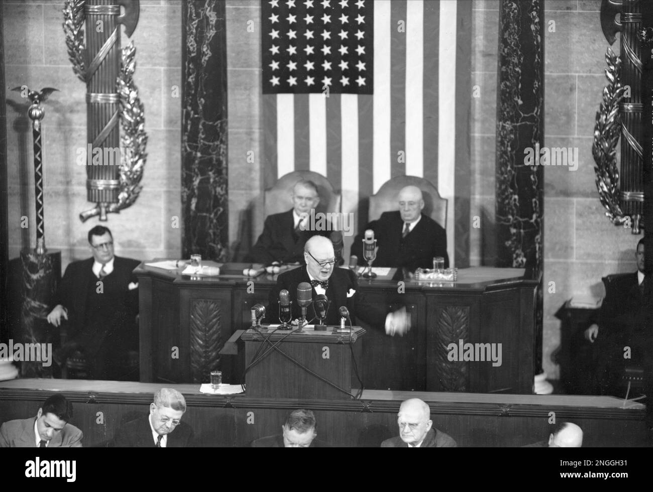 British Prime Minister Winston Churchill addresses a joint session of U ...