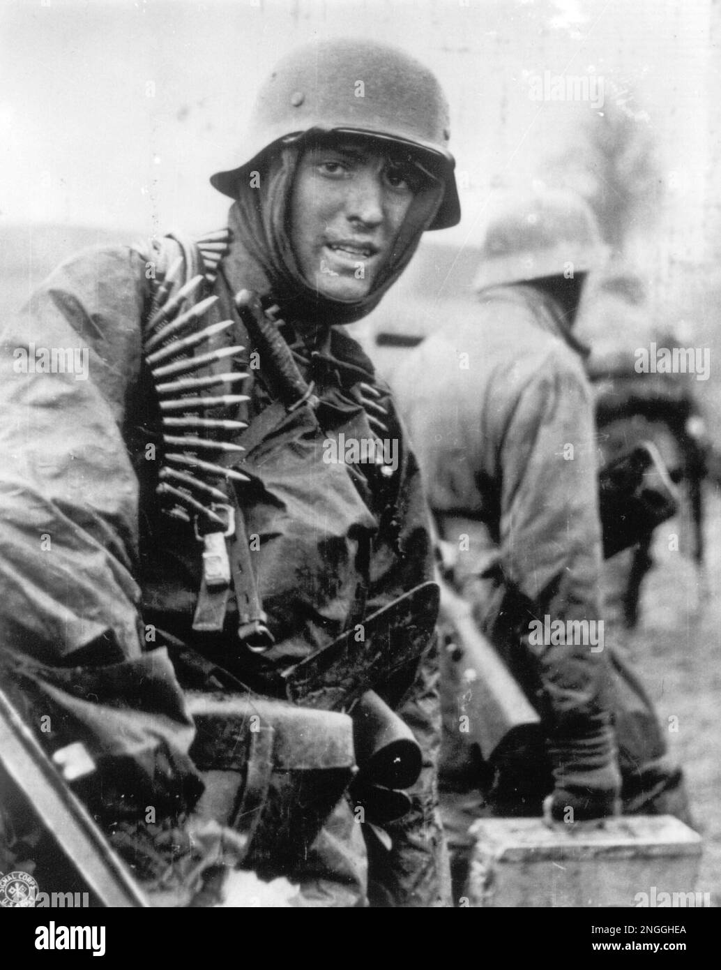 In this photo from a captured German film, a Nazi soldier and his ...