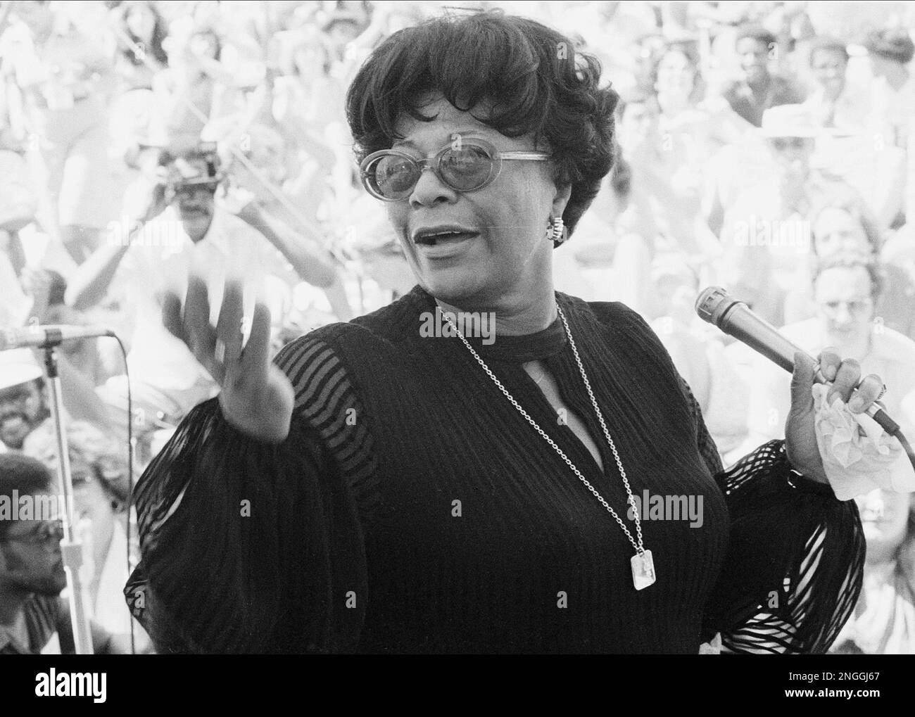 Jazz singer Ella Fitzgerald performs at the Newport Jazz Festival at a ...