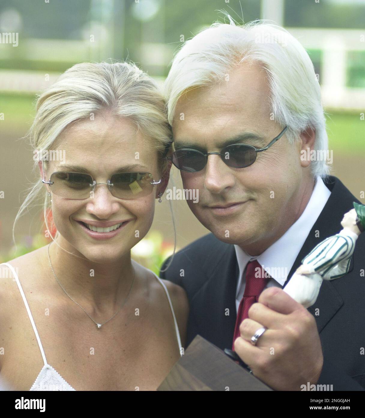 Trainer Bob Baffert, right, and his wife, Jill, pose, after he was ...