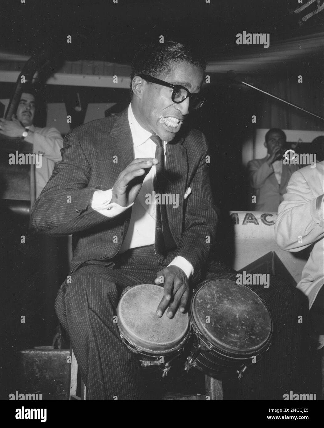 Broadway performer Sammy Davis Jr., in "Mr. Wonderful," plays the bongo ...