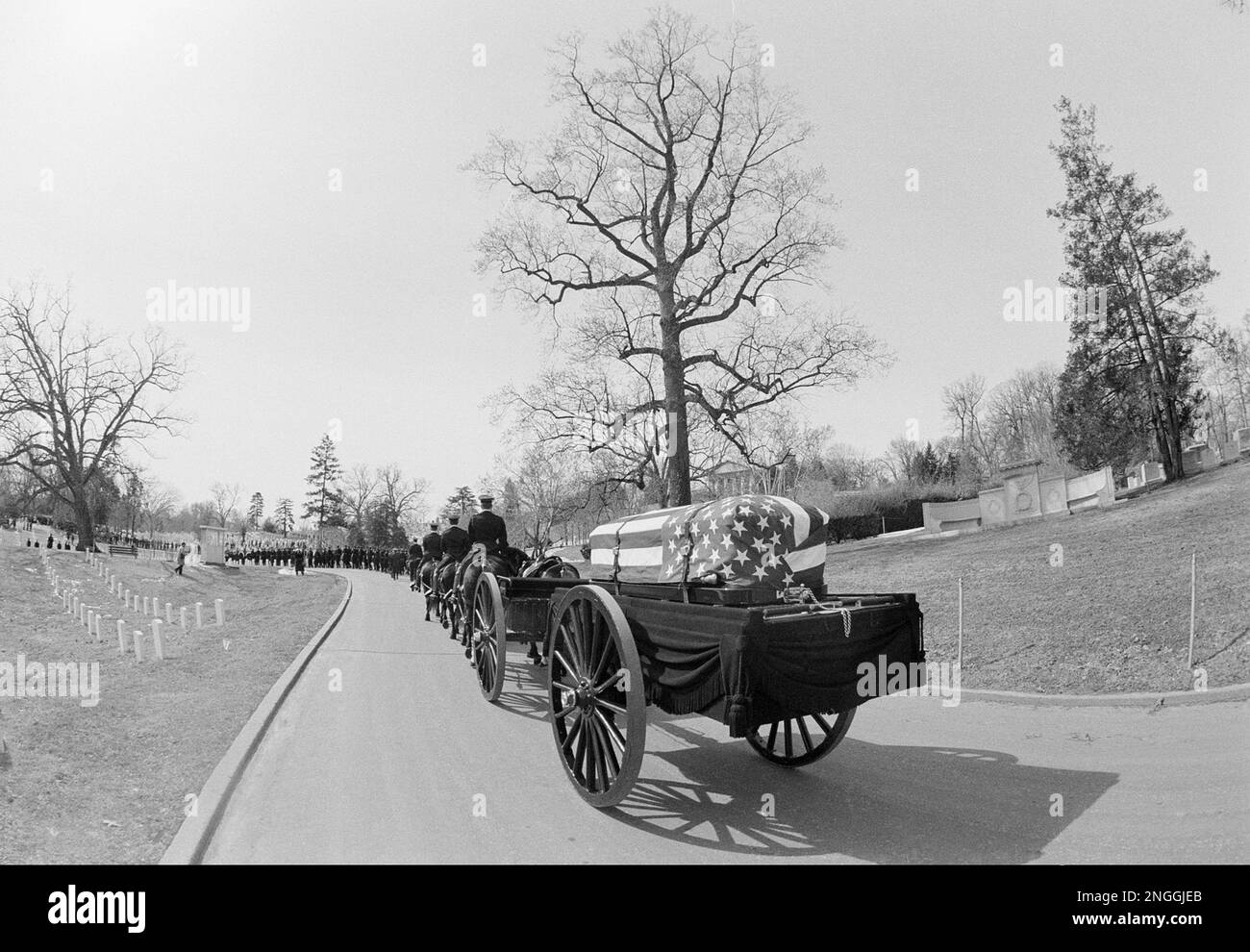 A caisson bearing the flag-draped casket of Gen. Daniel "Chappie" James ...