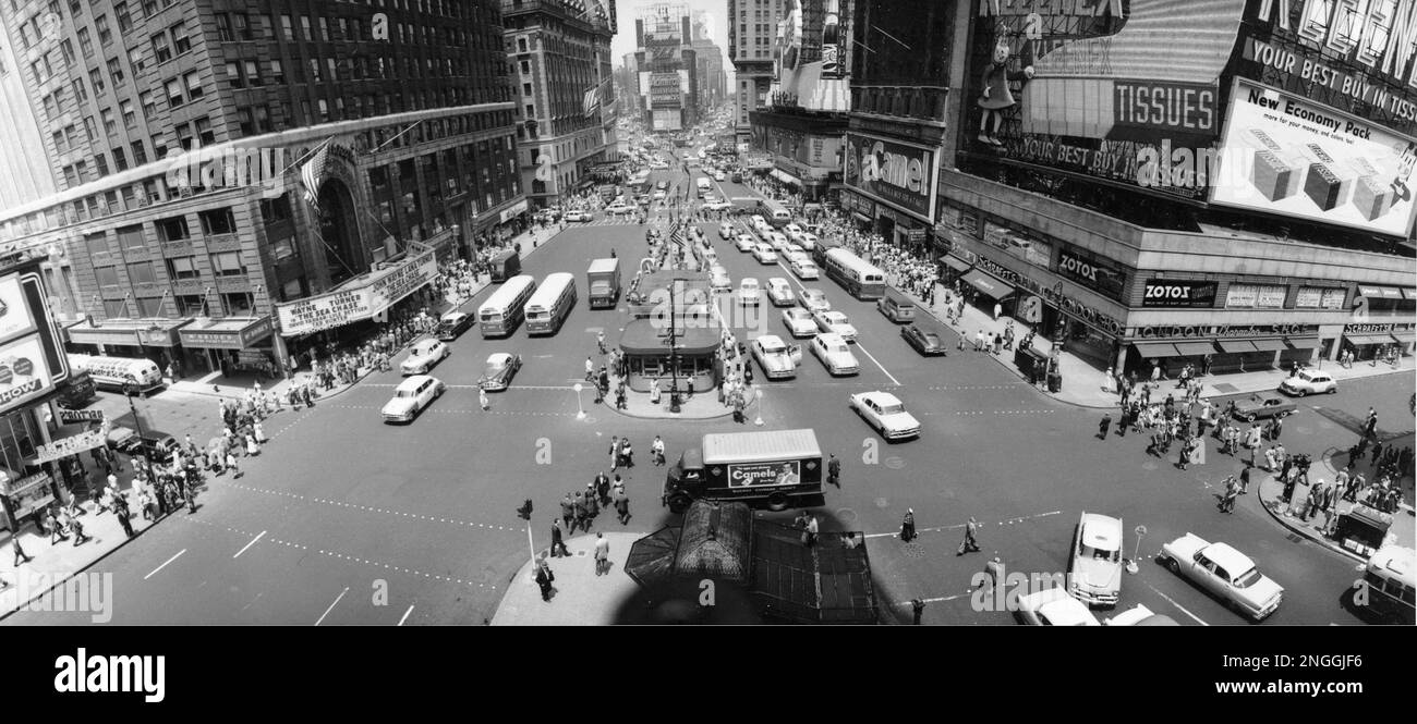 This daytime panoramic view, looking north from 43rd Street, shows New ...