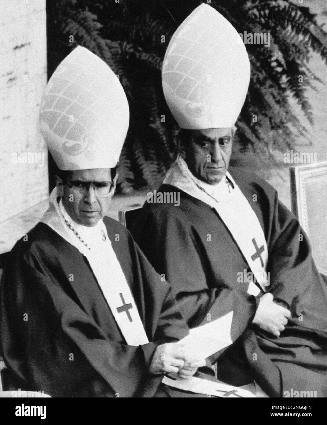 Cardinal Roger Michael Mahony, Archbishop of Los Angeles, left, and ...
