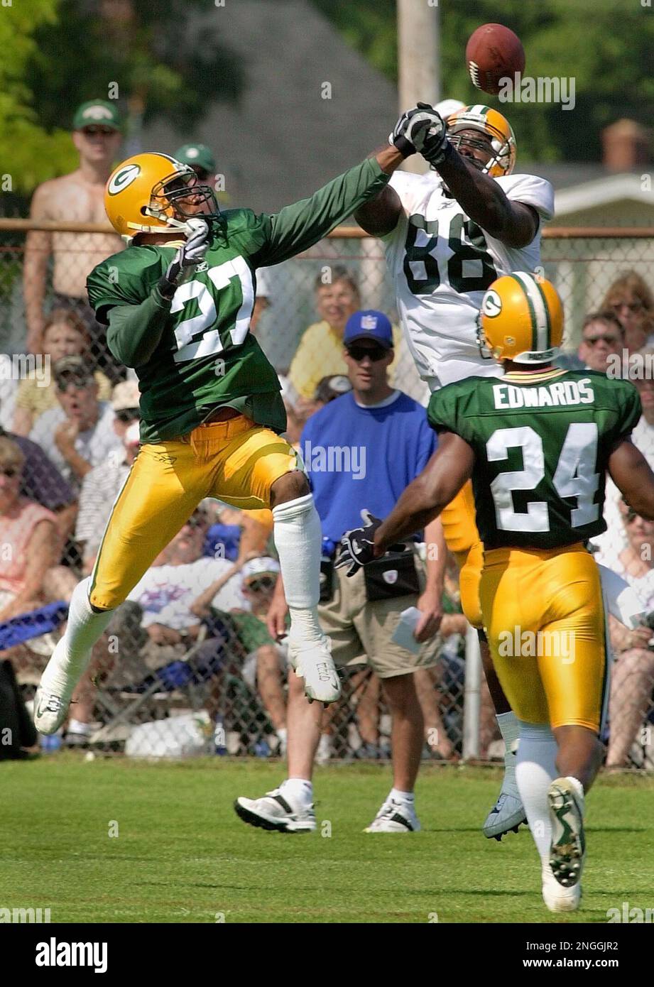 Green Bay Packers cornerback Tod McBride (27) breaks up a pass intended ...