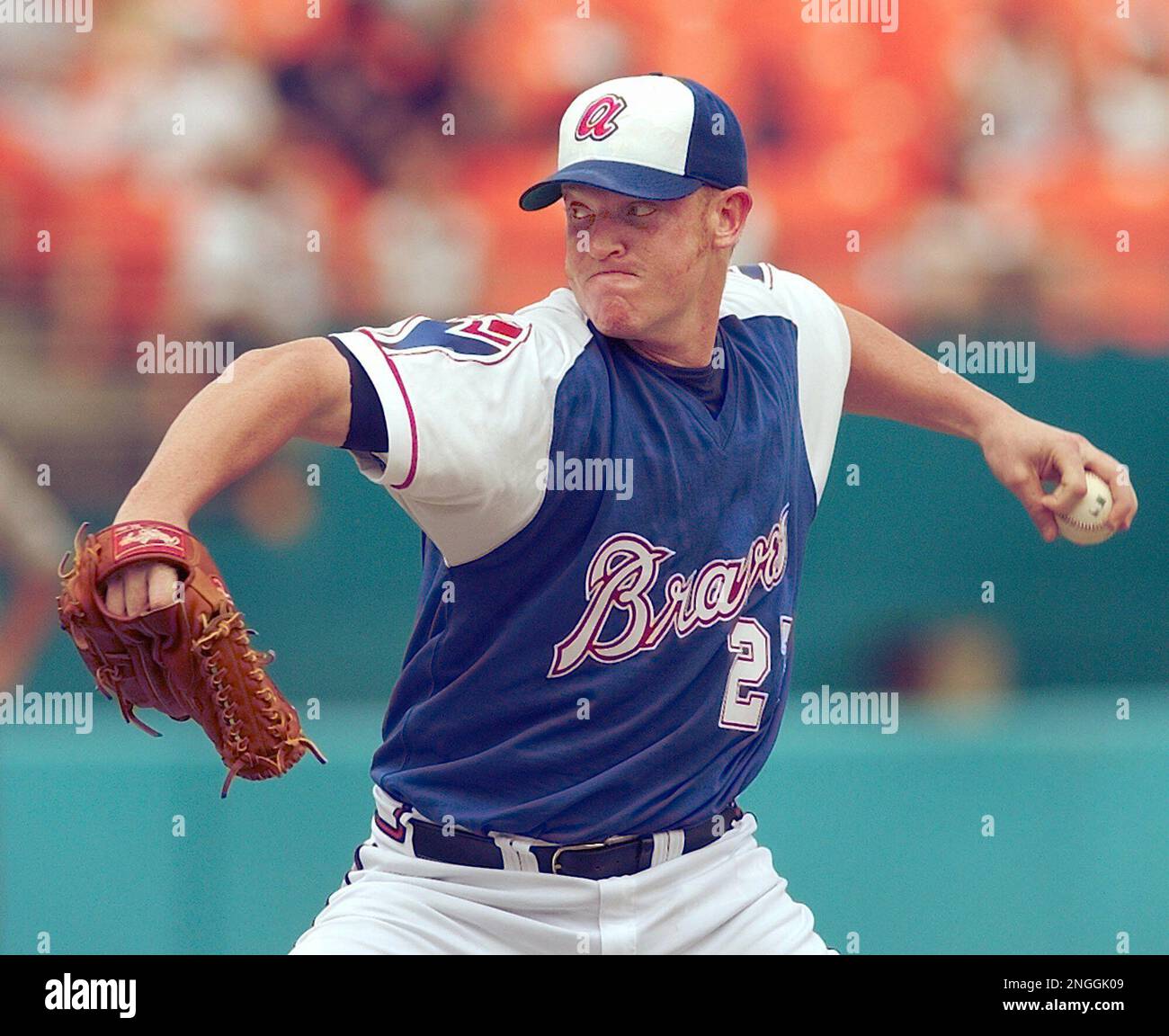 Atlanta Braves' Damian Moss from Australia, winds up a pitch against ...