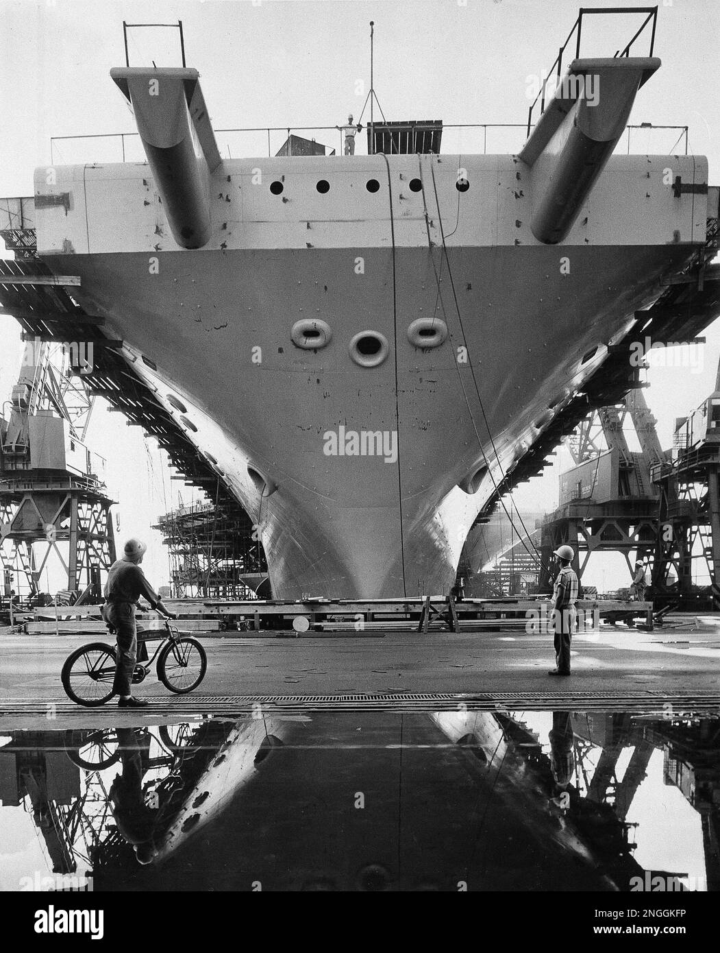 The nuclear-powered aircraft carrier USS Enterprise is shown before its ...