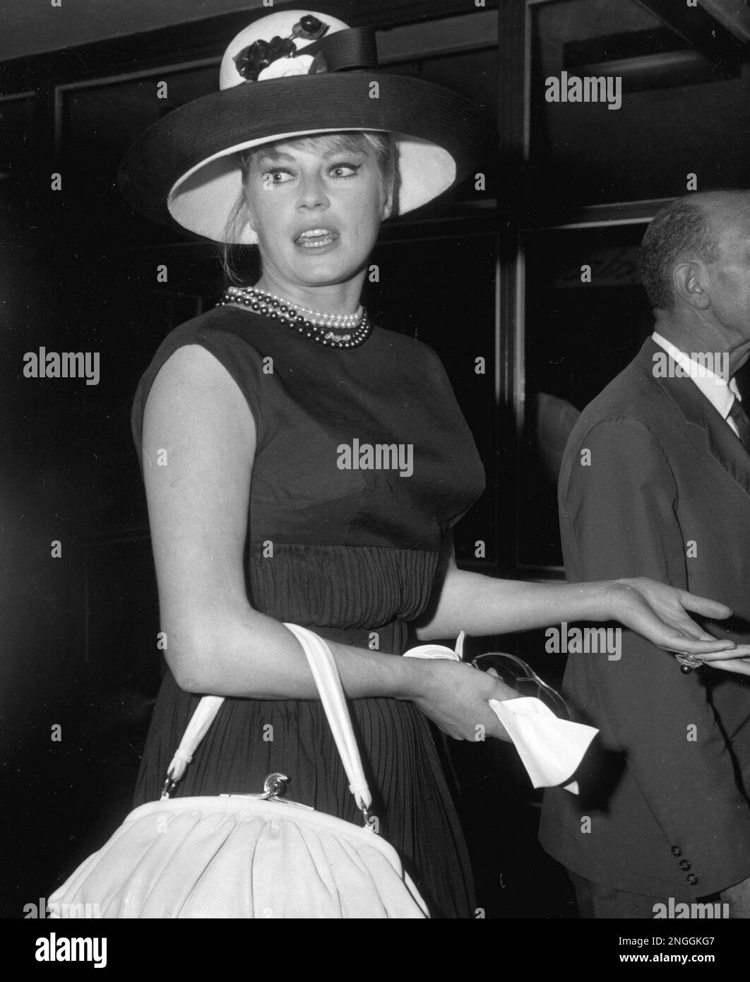 Swedish actress Anita Ekberg arrives at Rome's Fiumicino airport, Italy ...