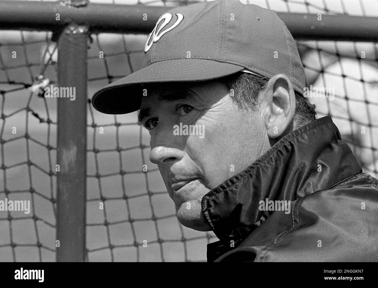 Ted Williams, manager of the Washington Senators, is seen behind a ...