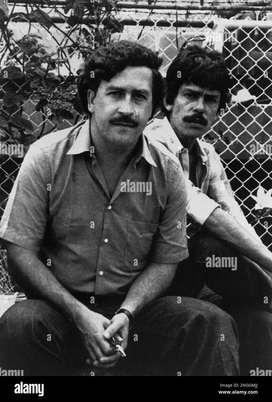 Pablo Escobar, left, 41-year-old billionaire leader of the Medellin ...