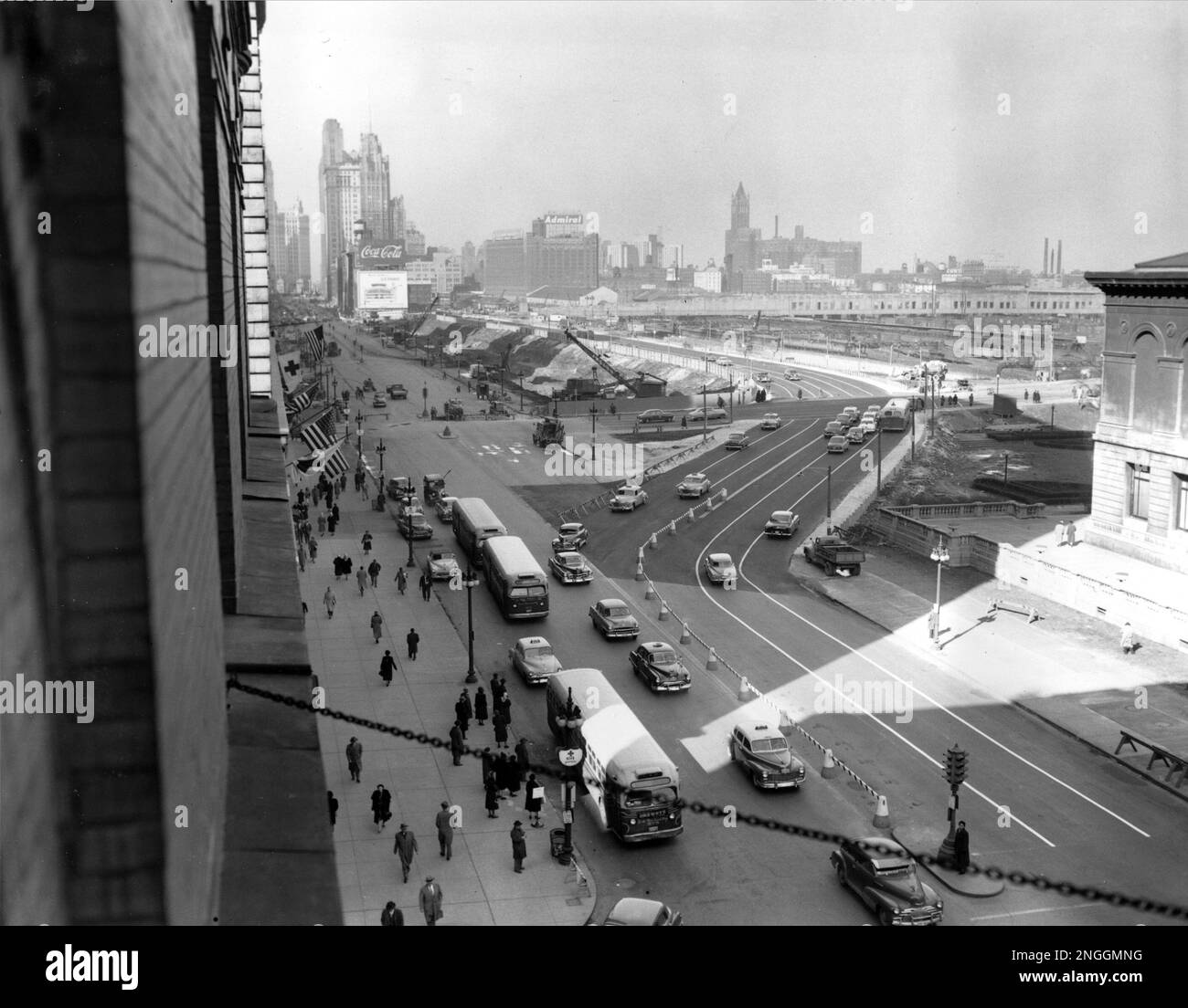 This general view shows Michigan Ave., main north-south thoroughfare ...