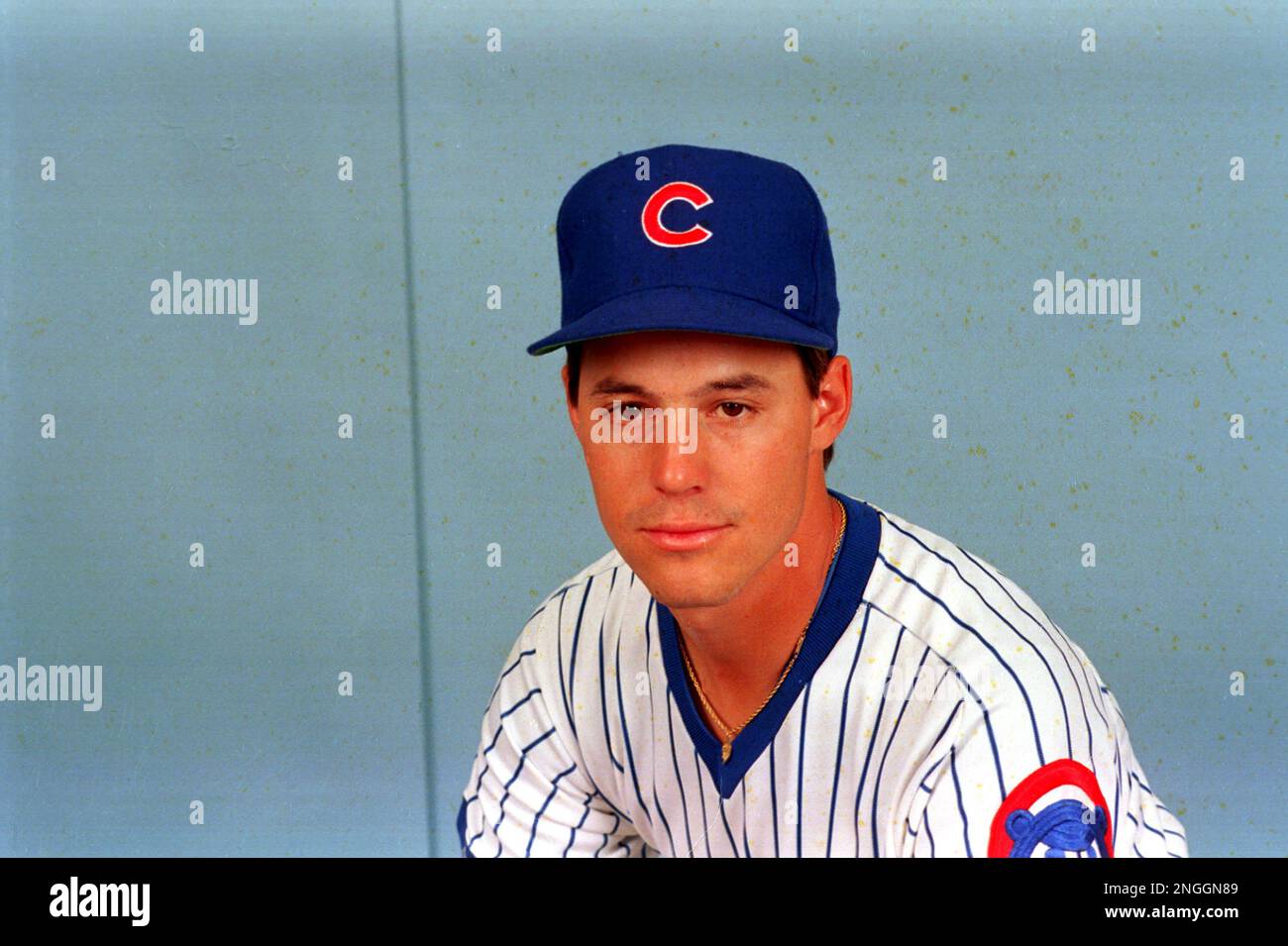 Greg Maddux (31), pitcher for the Chicago Cubs, poses in Chicago, Ill ...