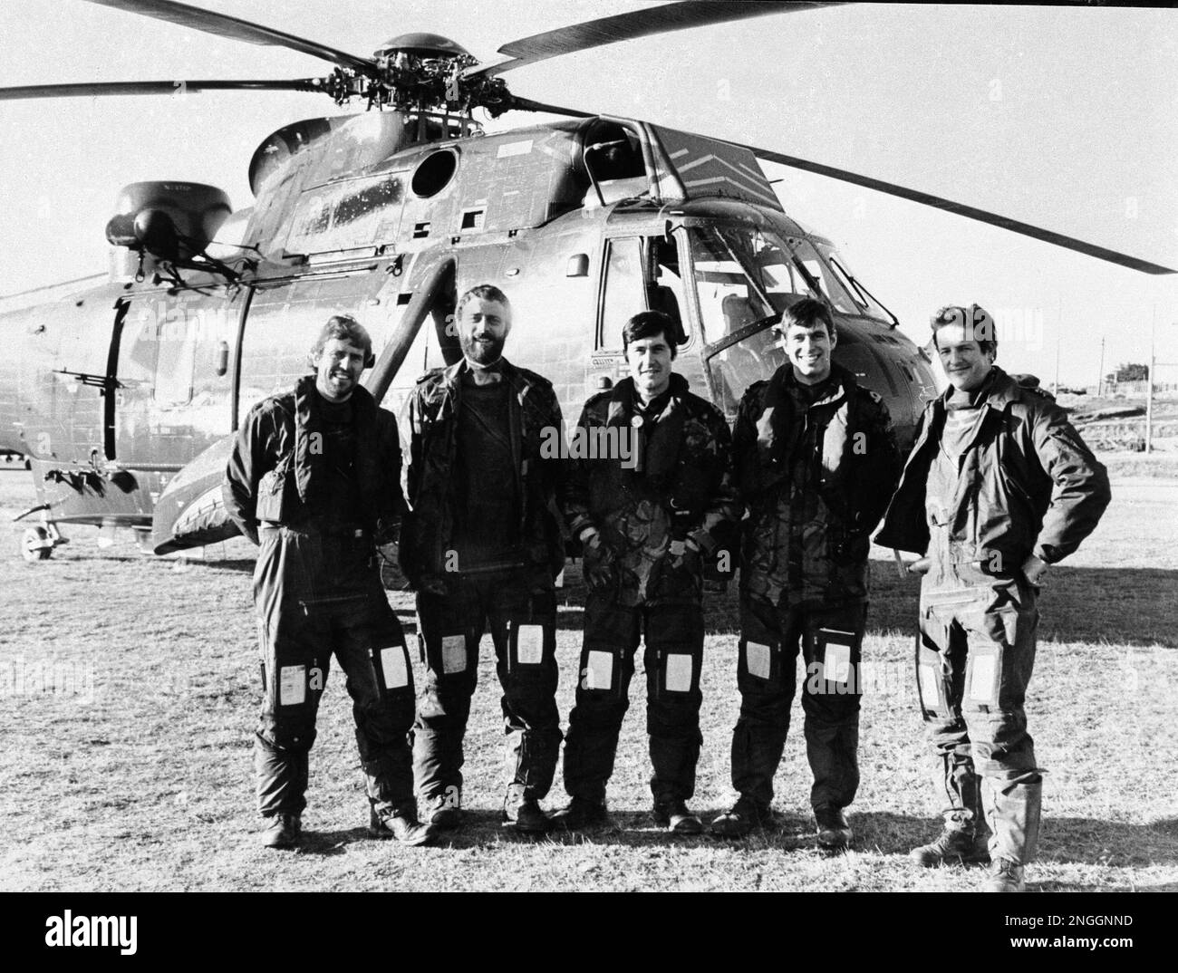 Britain's Prince Andrew, 22, second from right, and other British task ...