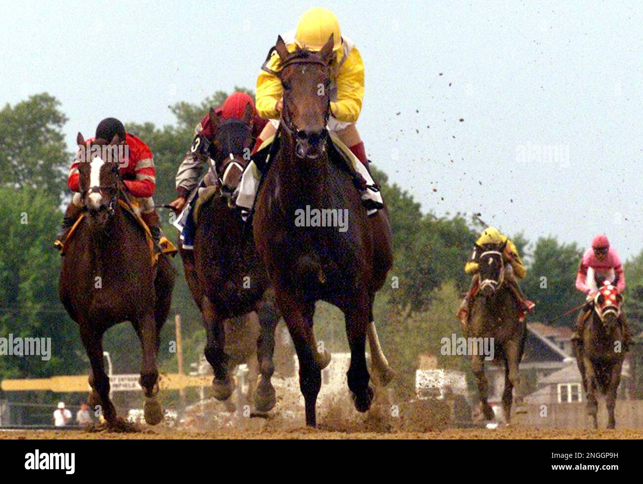 Chamrousse, center, with jockey Jerry D. Bailey up, wins the $200,000 ...
