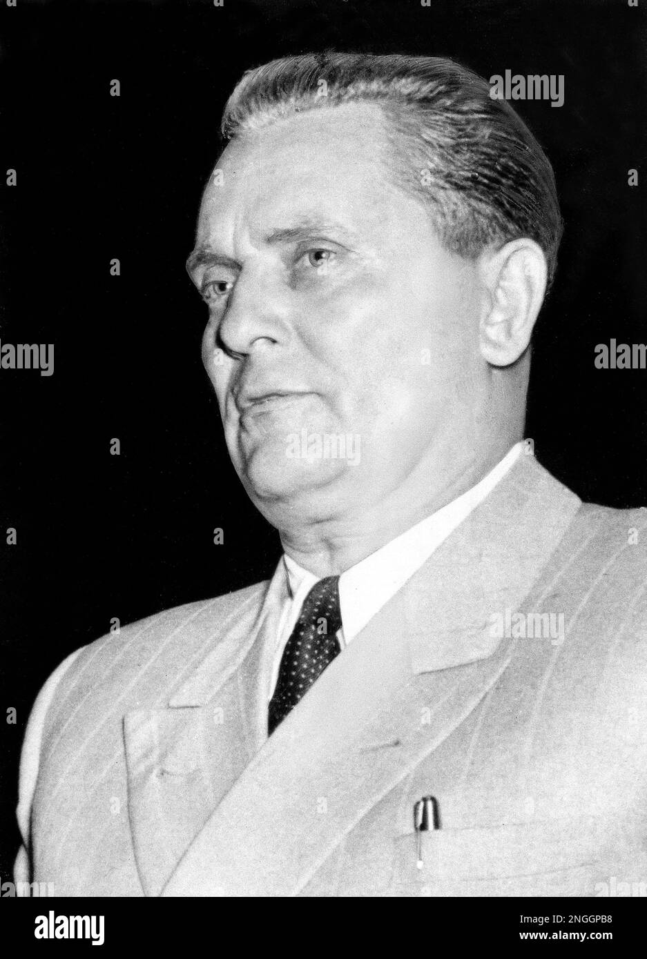 Josip Broz Tito, prime minister of Yugoslavia, is shown in Belgrade in ...
