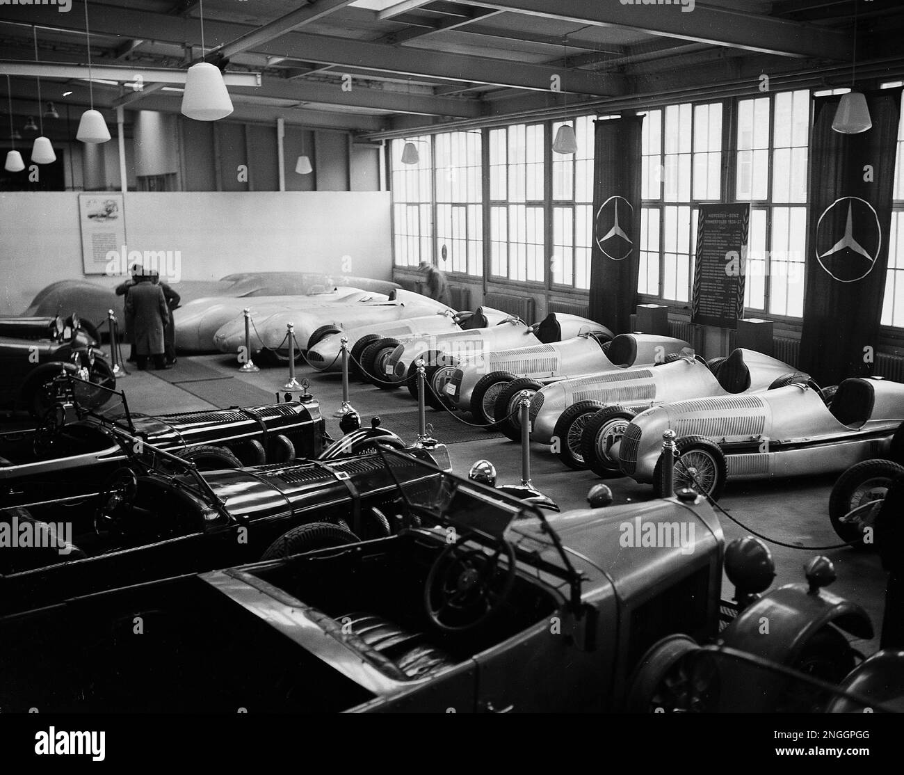 This is a general view of the Mercedes-Benz Museum where all models of ...