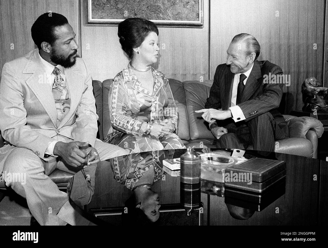 Singer-songwriter Marvin Gaye, left, is shown with United Nations ...