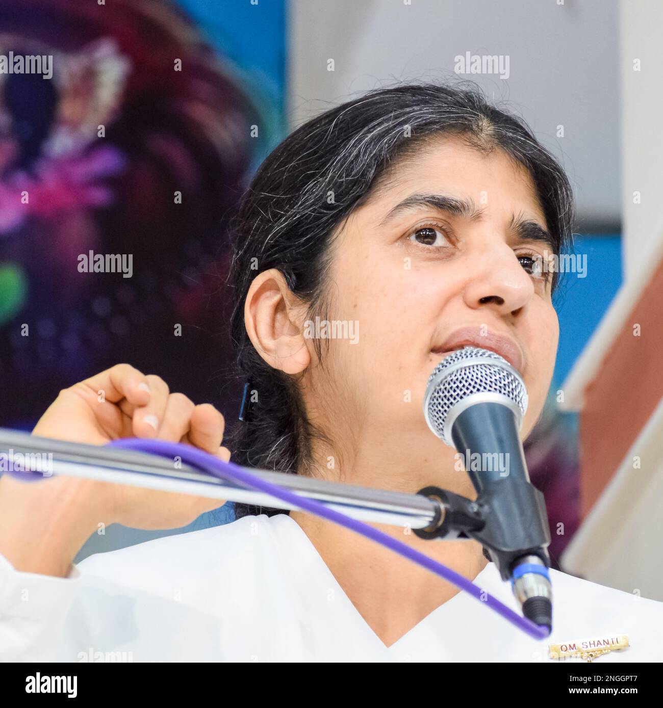 New Delhi, India, October 16 2022 - BK Shivani during meditation ...