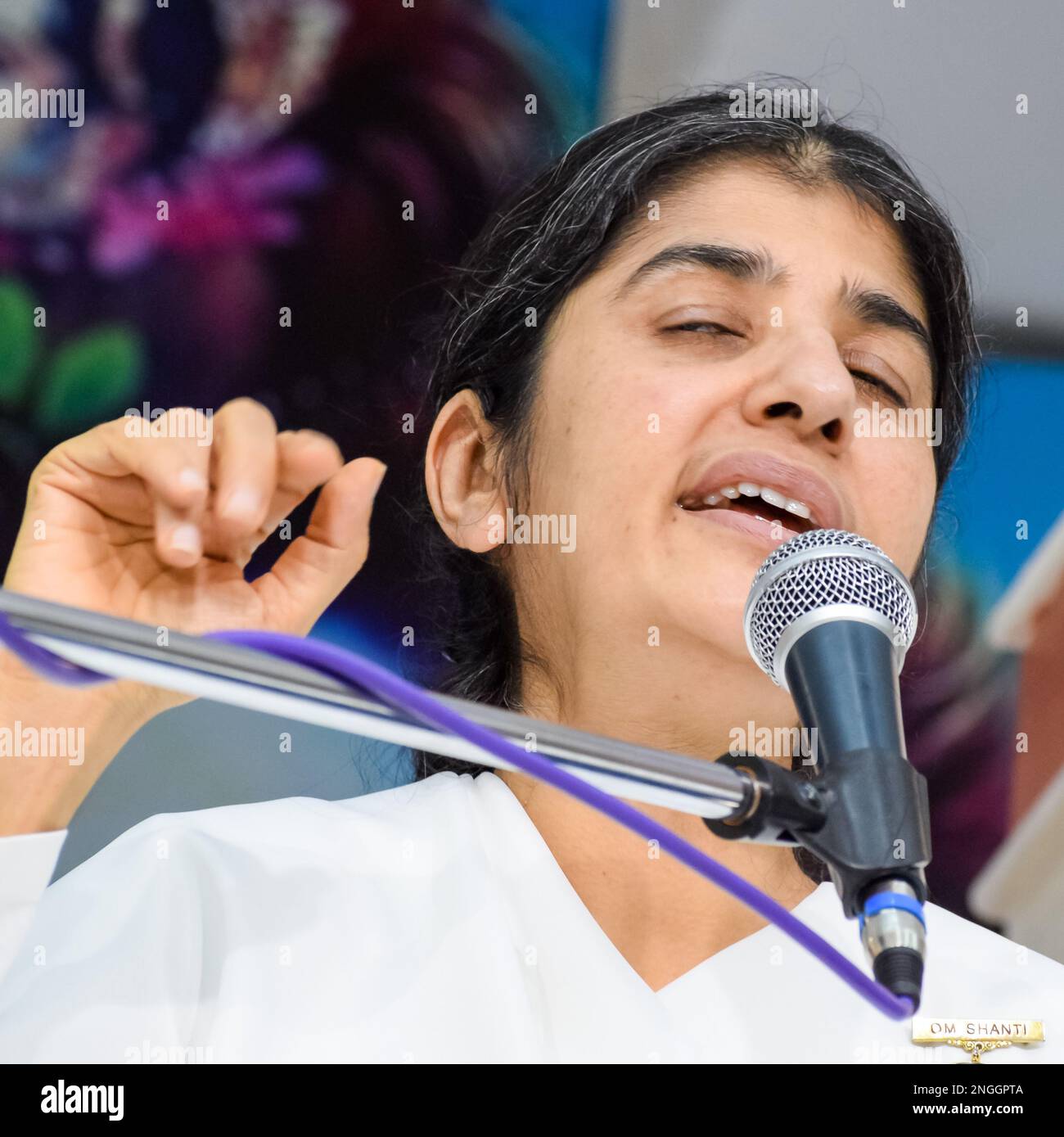 New Delhi, India, October 16 2022 - BK Shivani during meditation ...