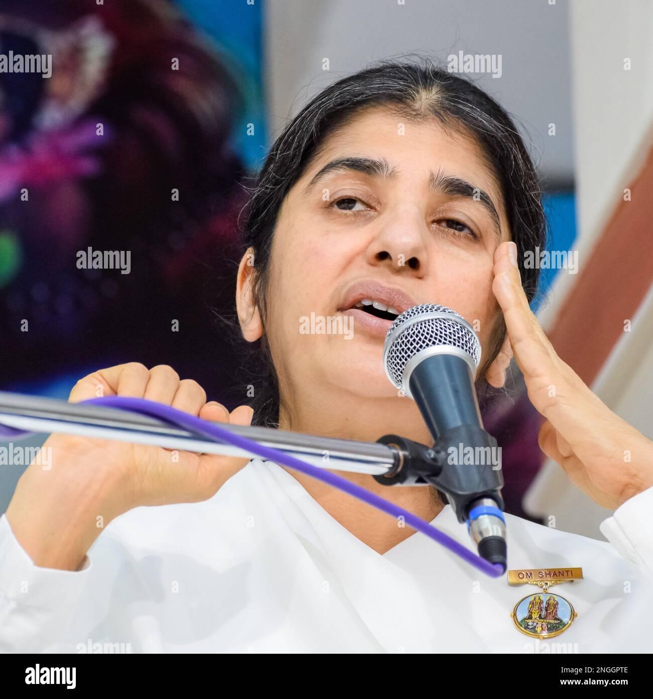 New Delhi, India, October 16 2022 - BK Shivani during meditation ...