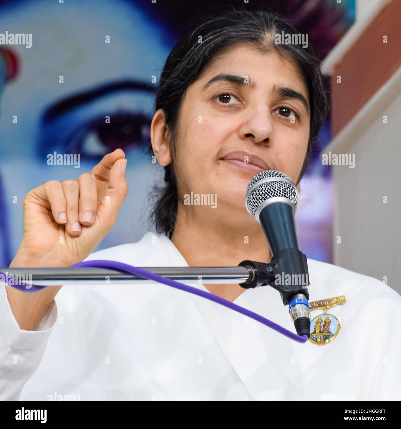 New Delhi, India, October 16 2022 - BK Shivani during meditation ...