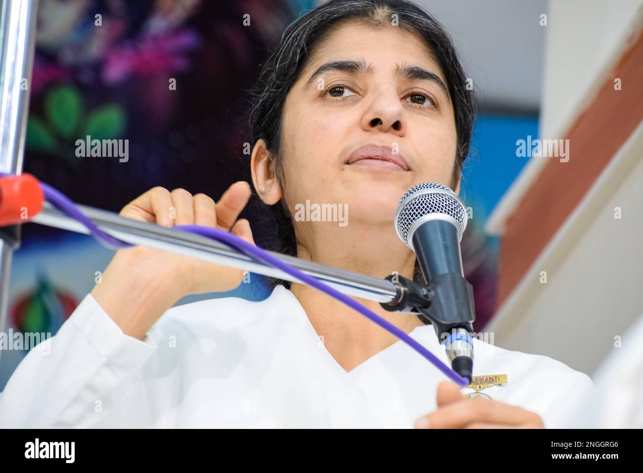 New Delhi, India, October 16 2022 - BK Shivani during meditation ...