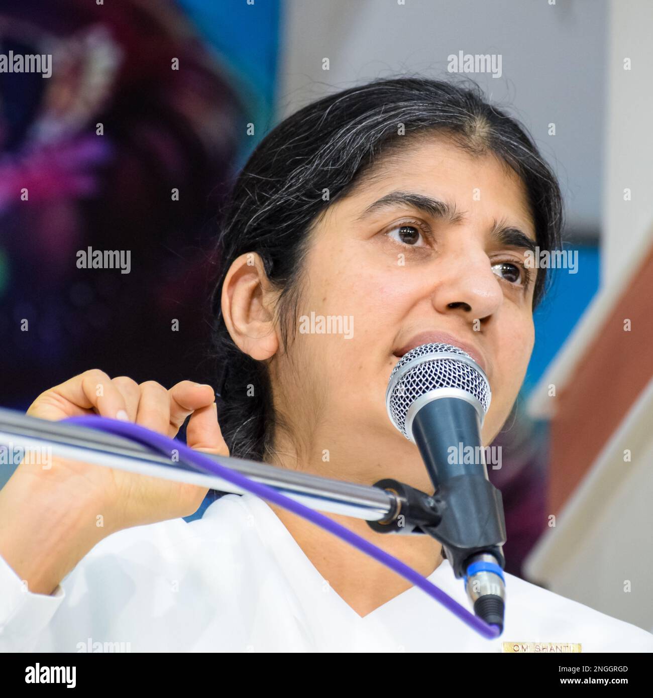 New Delhi, India, October 16 2022 - BK Shivani during meditation ...