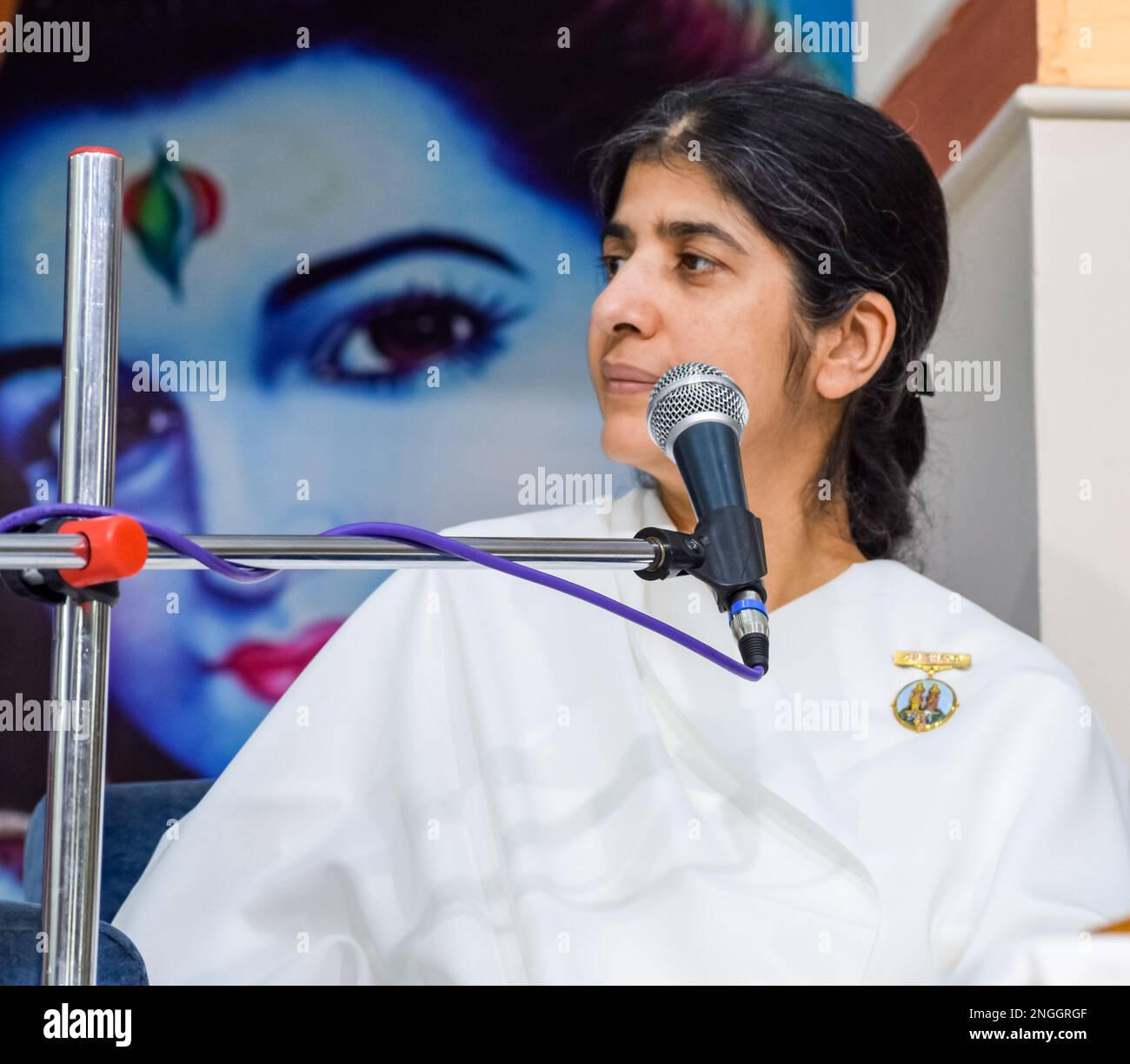 New Delhi, India, October 16 2022 - BK Shivani during meditation ...