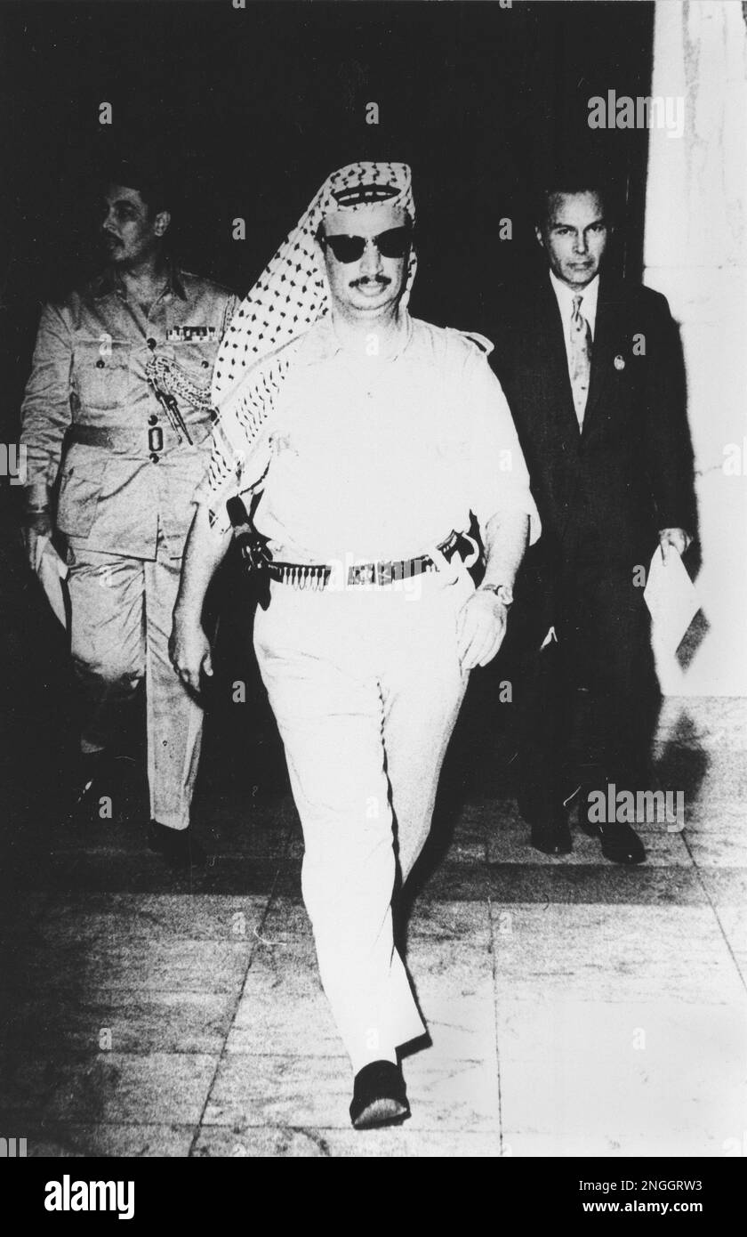 Yasser Arafat, chairman of Palestine Liberation Organization (PLO), and ...