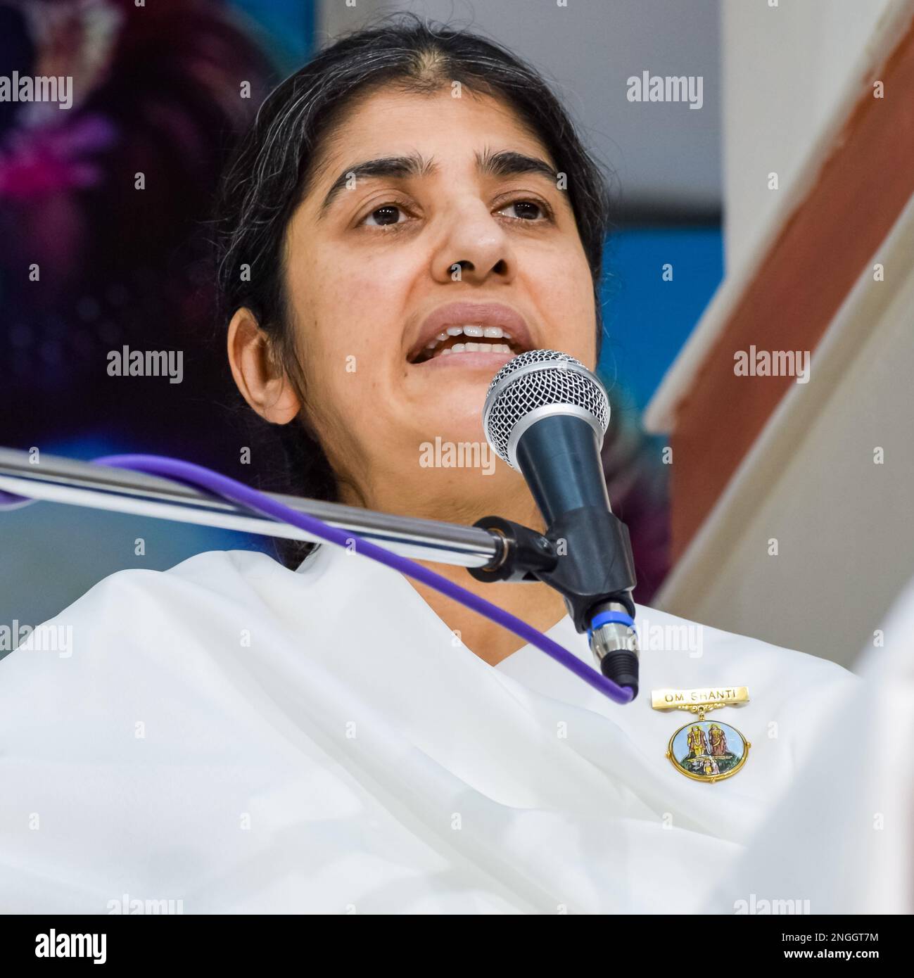 New Delhi, India, October 16 2022 - BK Shivani during meditation ...