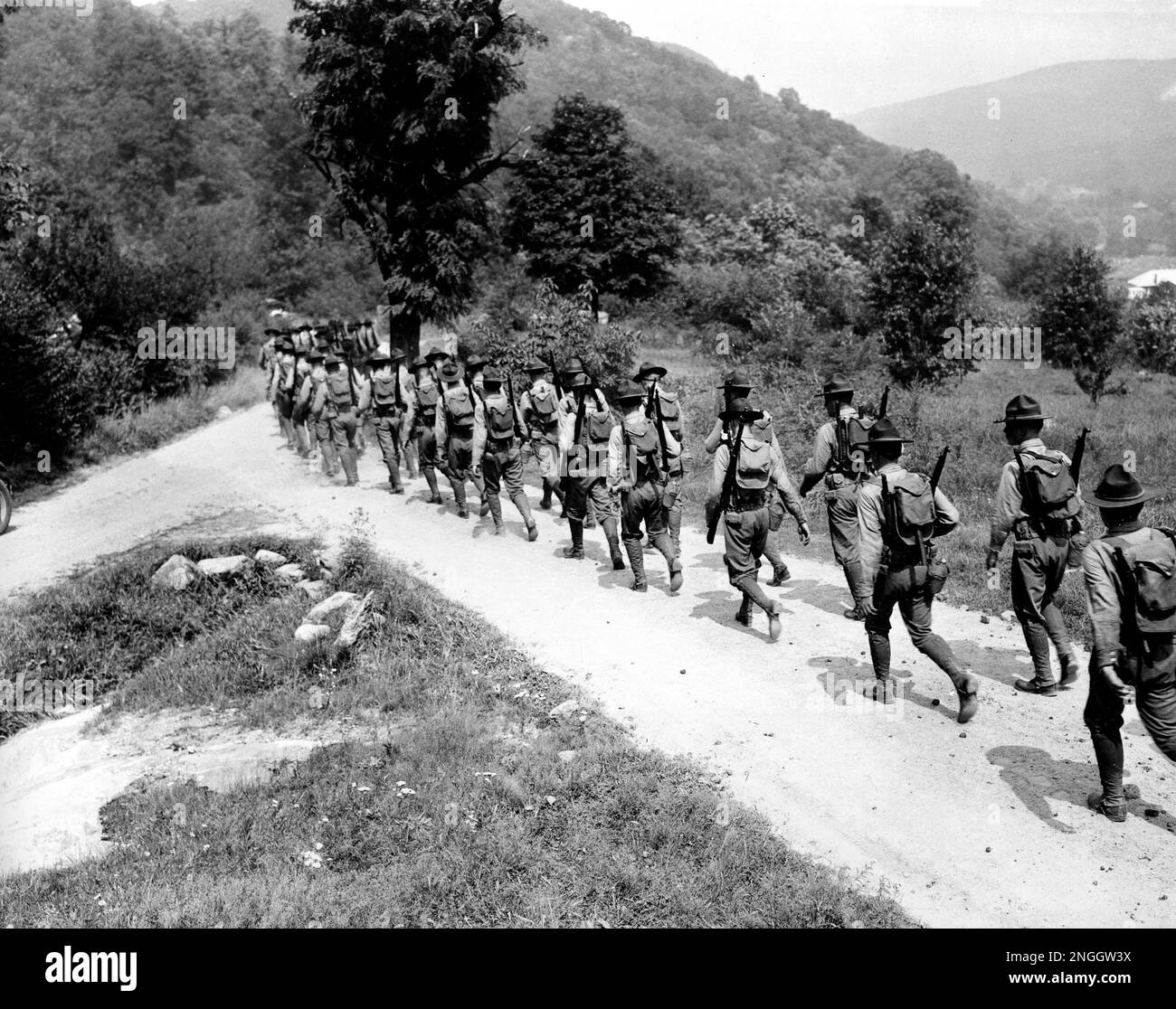 Plebes of the United States Military Academy take their first hike ...