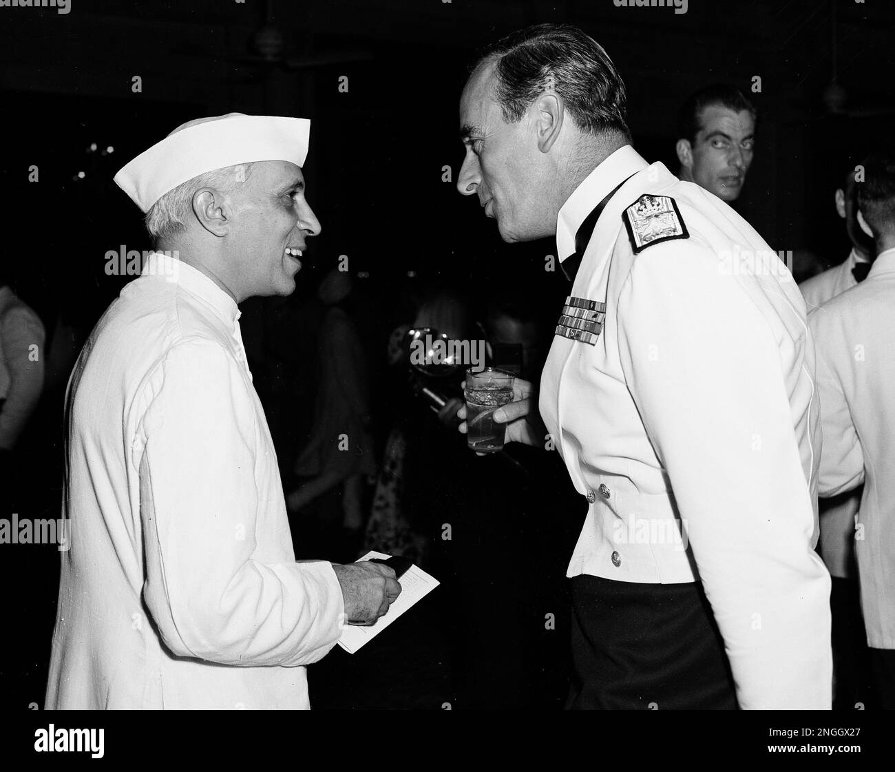 Jawaharlal Nehru, left, and British Viceroy, Lord Louis Mountbatten ...
