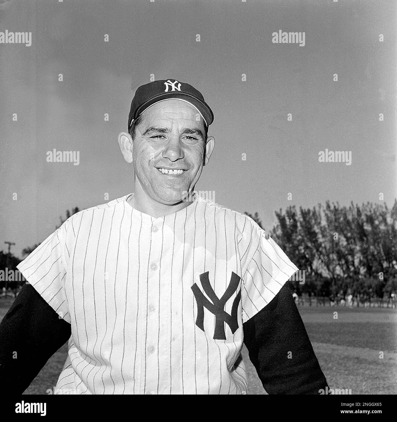 Yogi Berra, catcher for the New York Yankees, is shown during spring ...