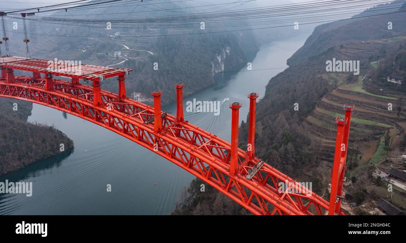 Guiyang. 17th Feb, 2023. This aerial photo taken on Feb. 17, 2023 shows ...
